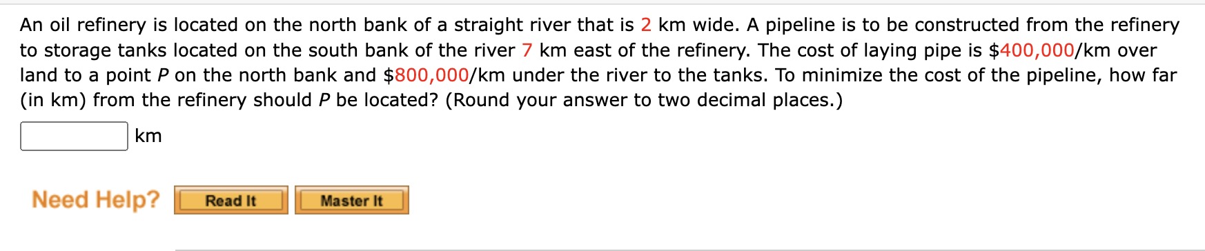 Solved An oil refinery is located on the north bank of a | Chegg.com