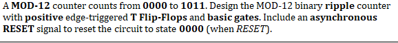 Solved A MOD-12 counter counts from 0000 to 1011. Design the | Chegg.com