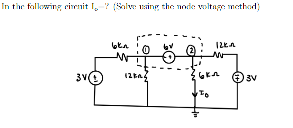 Solved In the following circuit I0= ? (Solve using the node | Chegg.com