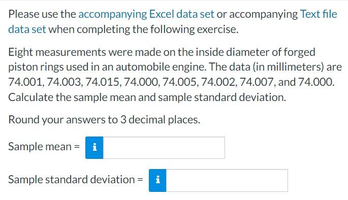 Solved Please use the accompanying Excel data set or | Chegg.com