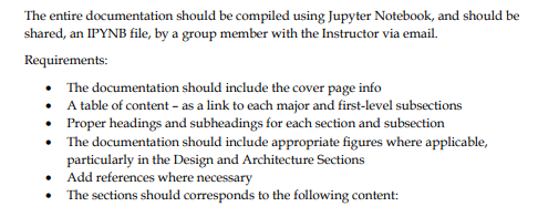 Solved The entire documentation should be compiled using | Chegg.com