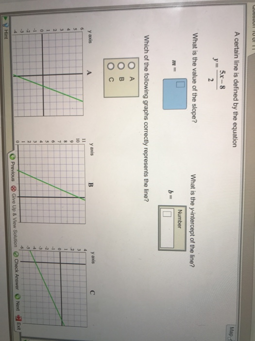 Solved A certain line is defined by the equation y = 5x - | Chegg.com
