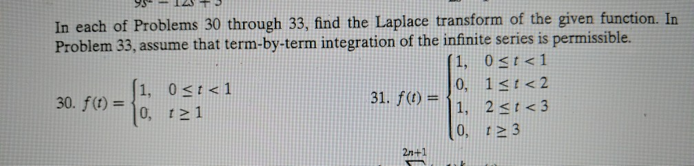 Solved In each of Problems 30 through 33, find the Laplace | Chegg.com