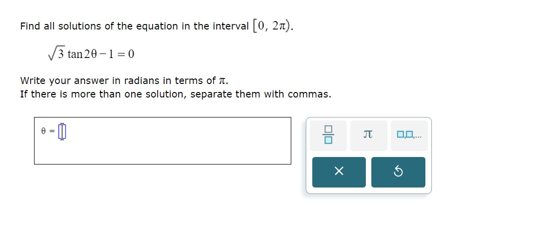 Solved Find all solutions of ﻿the equation in ﻿the interval | Chegg.com