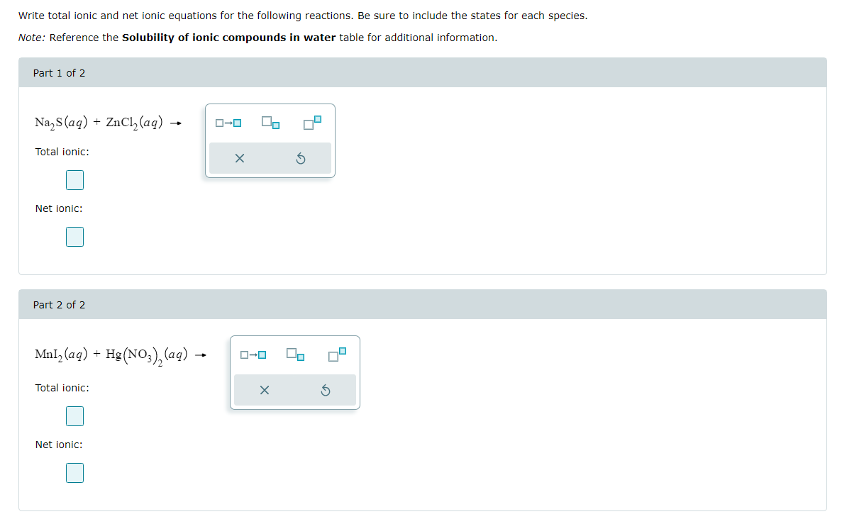 Solved Write total ionic and net ionic equations for the | Chegg.com
