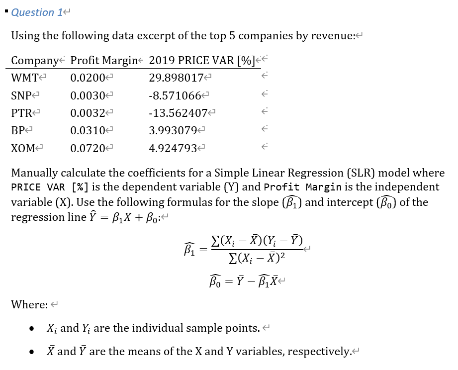 Solved Question 1Using the following data excerpt of the top | Chegg.com