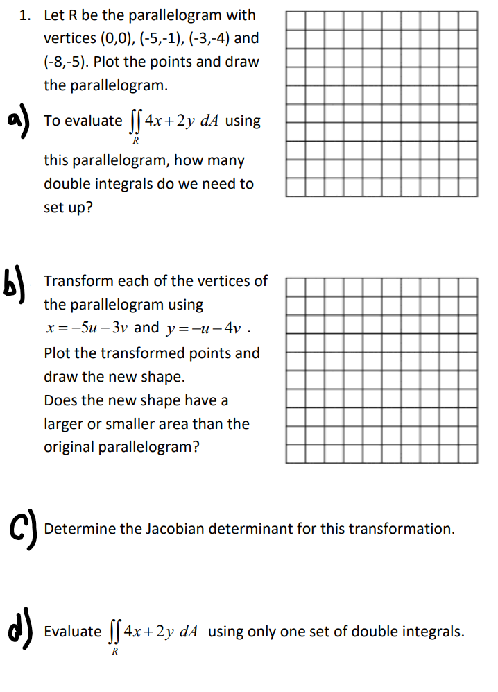 Solved Let R be ﻿the parallelogram withvertices | Chegg.com