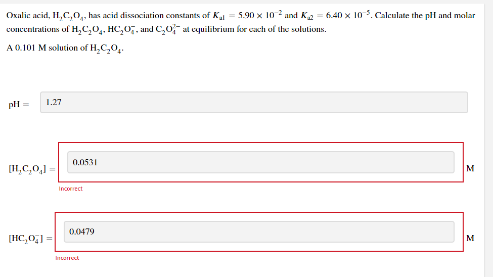 Solved Oxalic acid, H,C204, has acid dissociation constants | Chegg.com