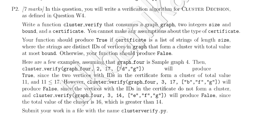 Solved P2. [7 ﻿marks] ﻿In this question, you will write a | Chegg.com