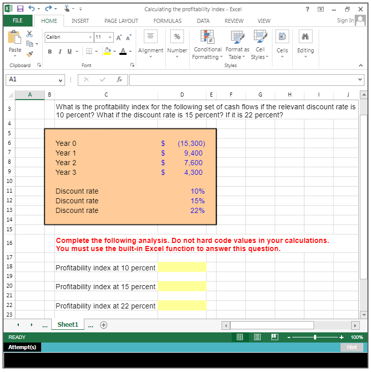 Solved What is the profitability index for the following set | Chegg.com