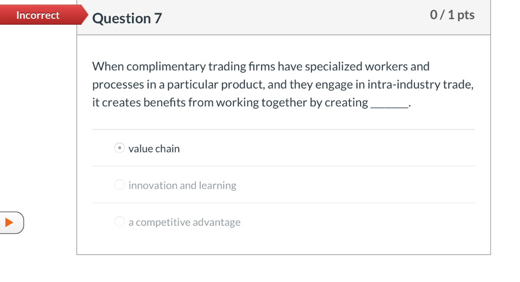 Solved 0/1 pts Incorrect Question 7 When complimentary | Chegg.com