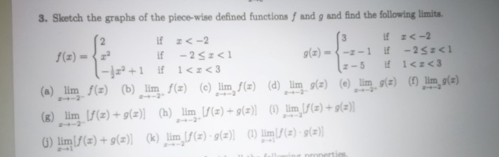 Solved 3. Sketch the graphs of the piece-wise defined | Chegg.com