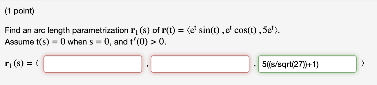 Solved Find an arc length parametrization r1( s) of | Chegg.com