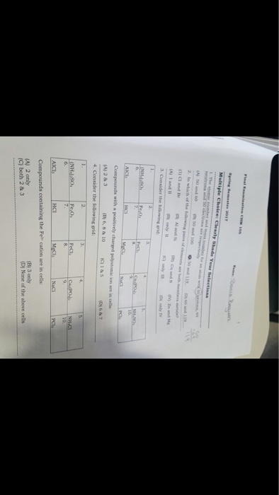 Solved Consider the following grid: Compounds with a | Chegg.com