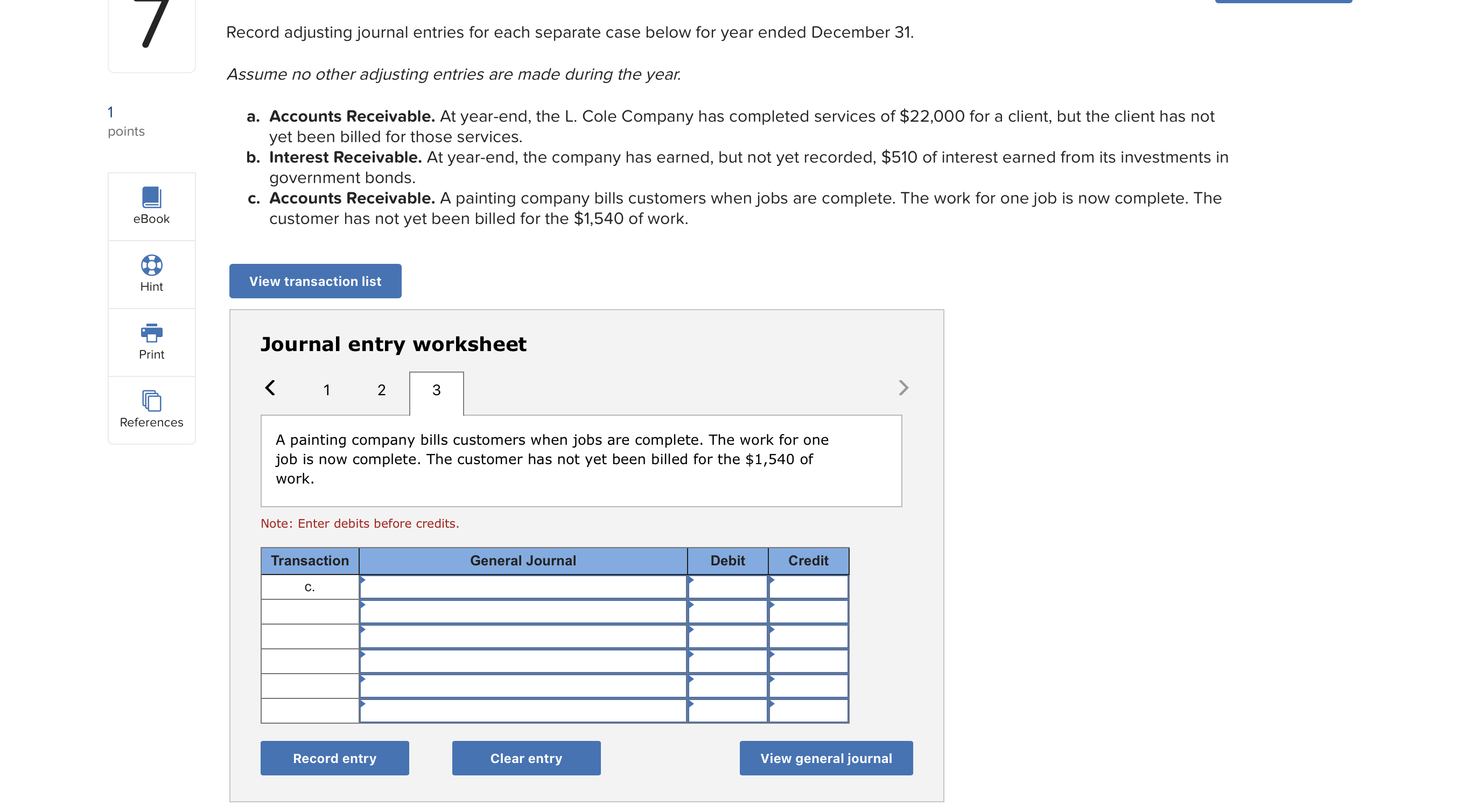 Solved Record adjusting journal entries for each separate | Chegg.com