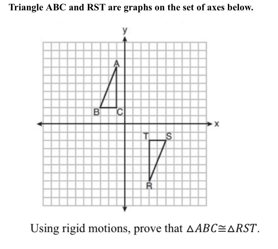 Solved Triangle ABC and RST are graphs on the set of axes | Chegg.com