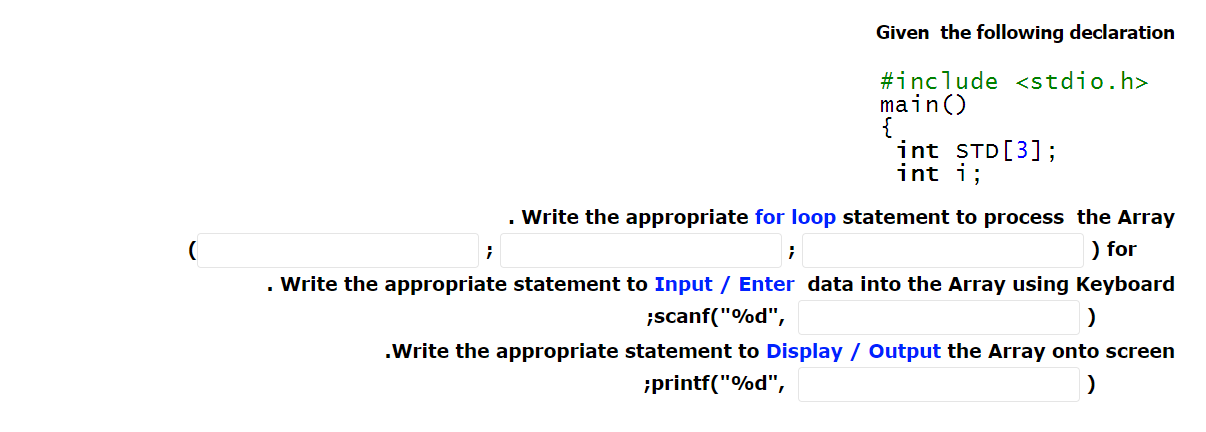 Solved Given the following declaration #include main() int | Chegg.com ...
