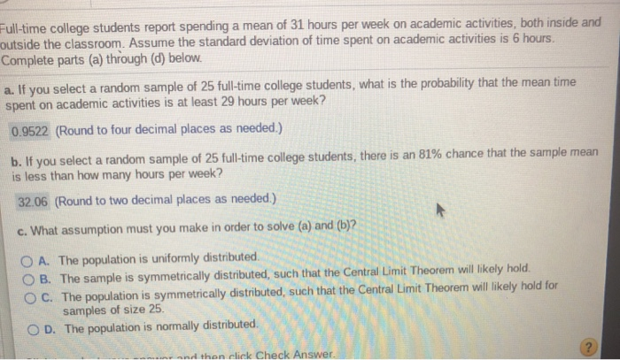 Solved Full-time college students report spending a mean of | Chegg.com