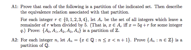 Solved Al: Prove that each of the following is a partition | Chegg.com