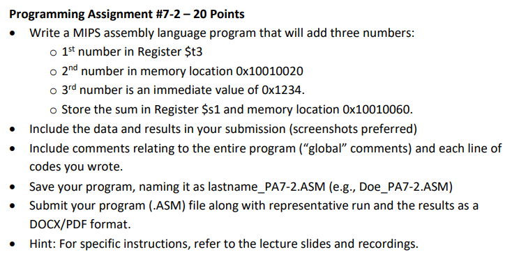 Solved Create this assembly program code, as shown the | Chegg.com