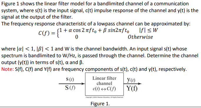 Solved Figure 1 shows the linear filter model for a | Chegg.com