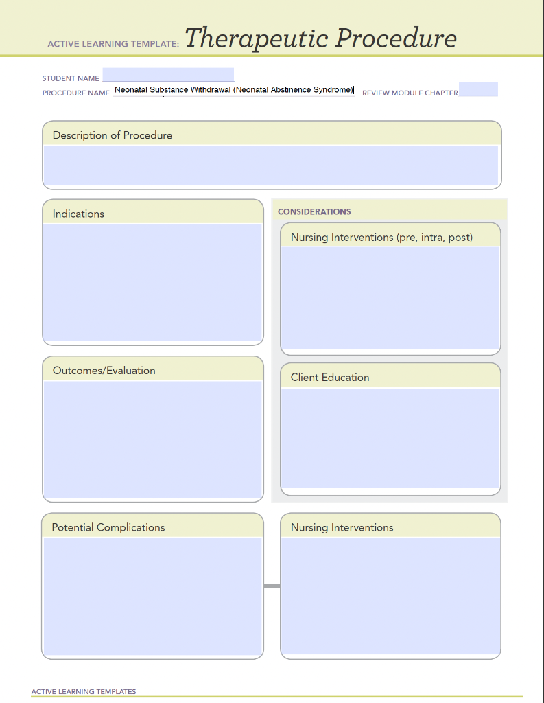Solved ACTIVE LEARNING TEMPLATE: Therapeutic Procedure | Chegg.com