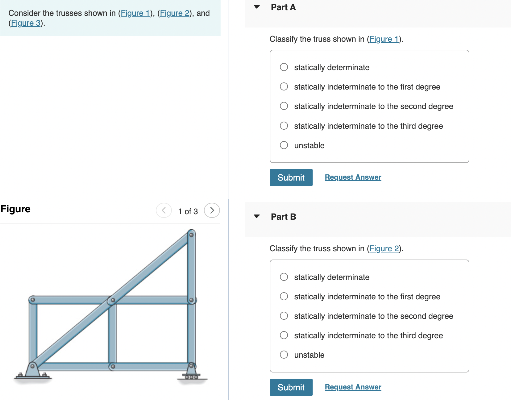 Solved Consider the trusses shown in (Figure 1), (Figure 2), | Chegg.com