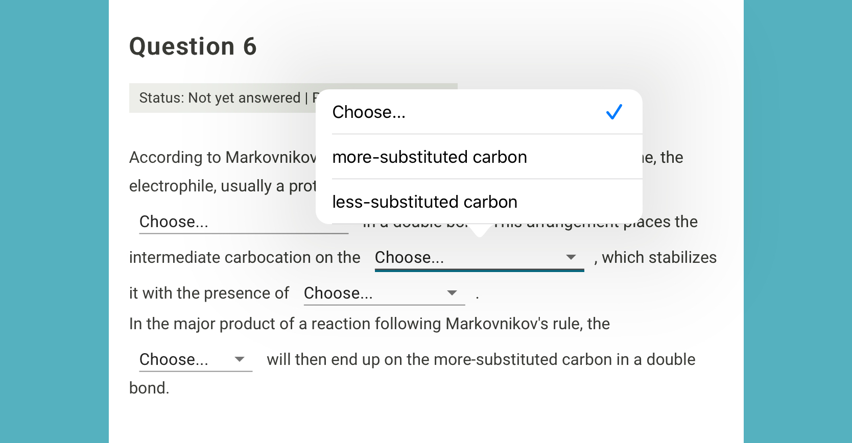 Solved Question 6 Status: Not yet answered | Points | Chegg.com