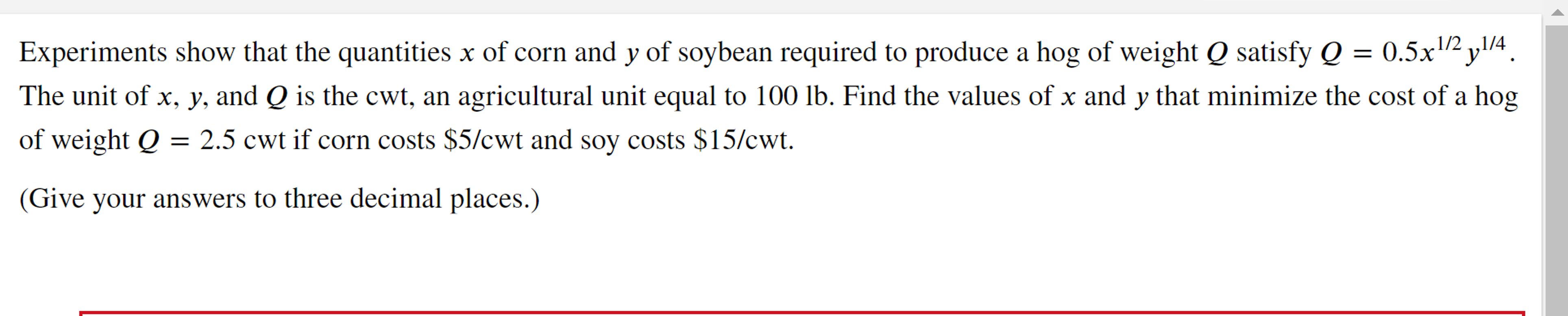 Solved Experiments show that the quantities x ﻿of corn and y | Chegg.com