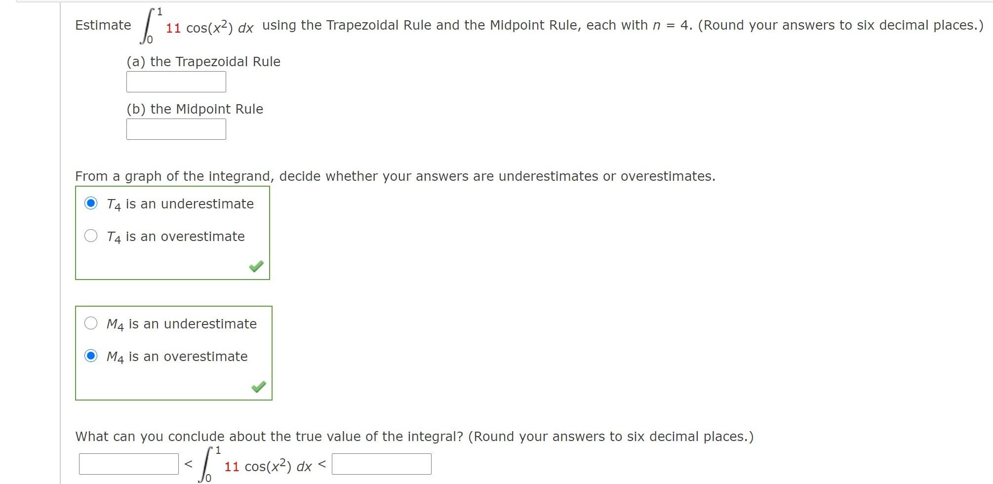 Solved Estimate S 11 cos(x2) dx using the Trapezoidal Rule | Chegg.com
