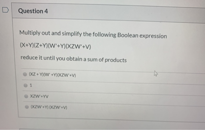Solved DI Question 4 Multiply out and simplify the following | Chegg.com