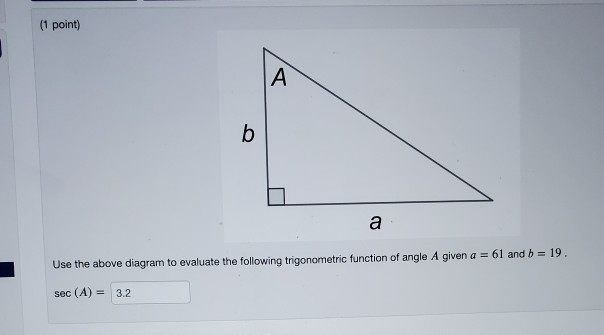 Solved (1 point) Use the above diagram to evaluate the | Chegg.com