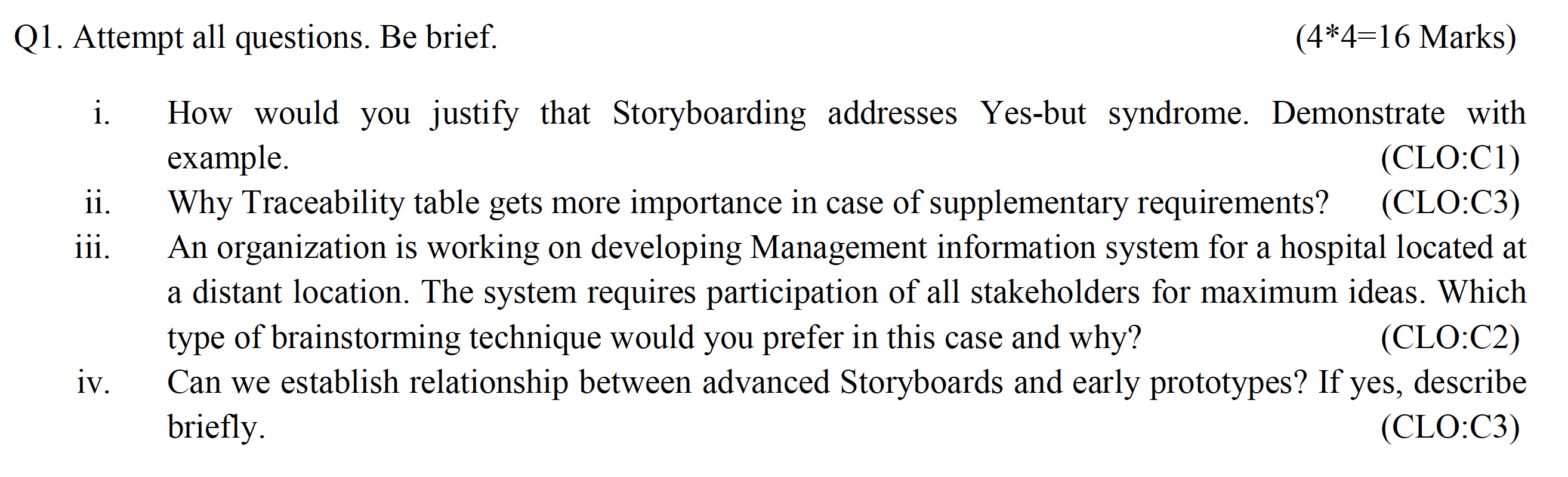 Solved Q1. Attempt all questions. Be brief. (4*4=16 Marks) | Chegg.com