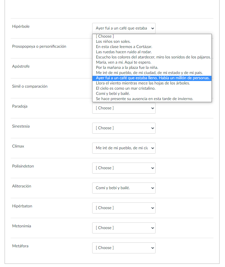 Elige el ejemplo que corresponde a cada una de las | Chegg.com