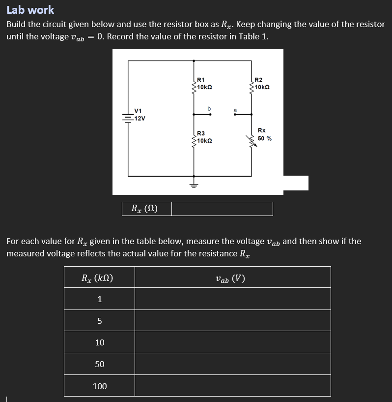 Solved Build the circuit given below and use the resistor | Chegg.com