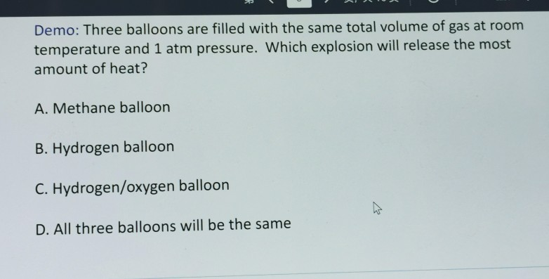 Solved Demo: Three balloons are filled with the same total | Chegg.com