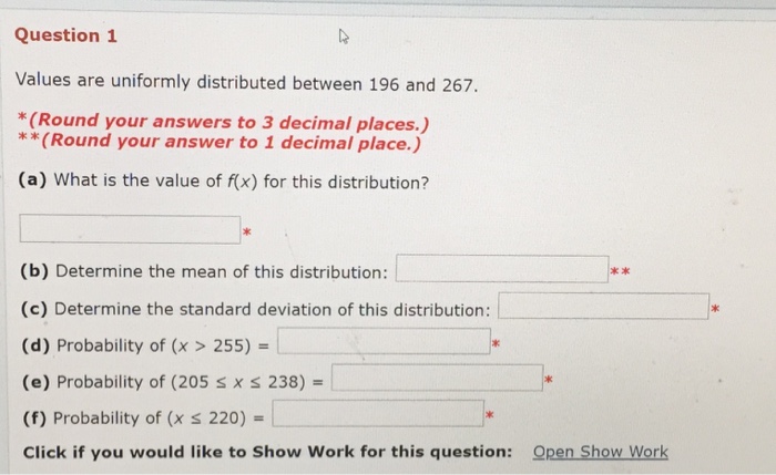 Solved Question 1 de Values are uniformly distributed | Chegg.com
