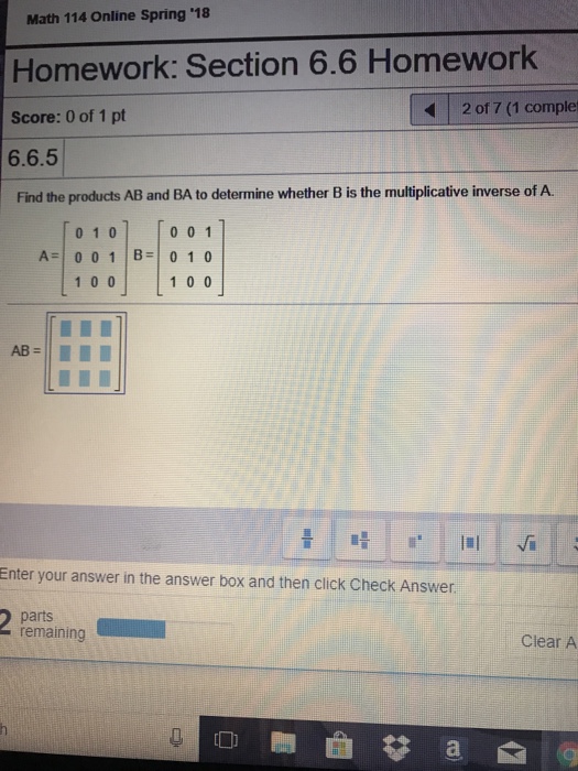 Solved Math 114 Online Spring 8 Homework Section 6 6