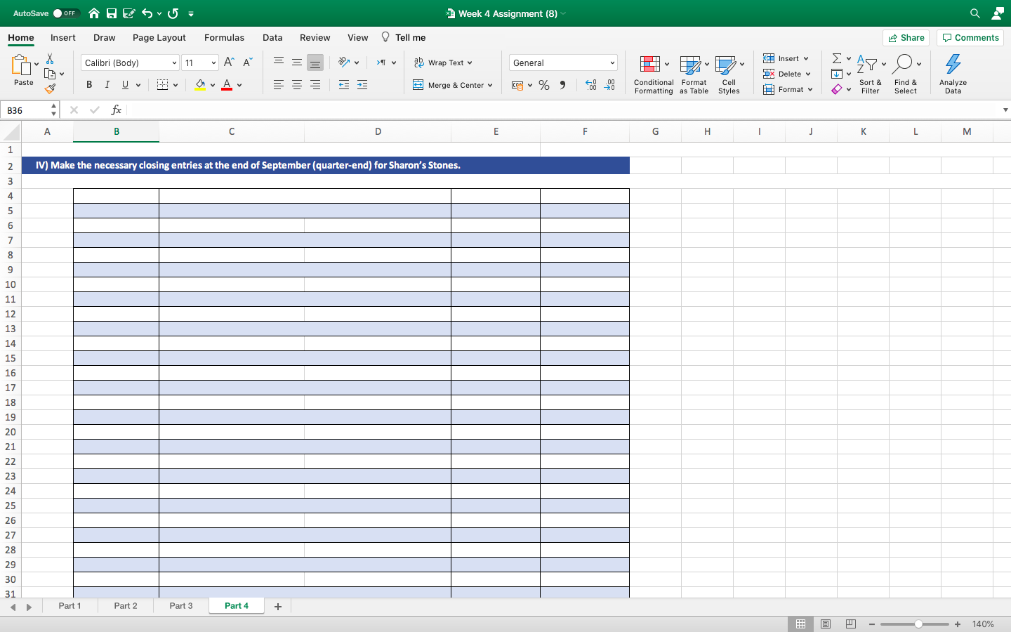 Solved AutoSave OFF HESU- Week 4 Assignment (8) Home Insert | Chegg.com