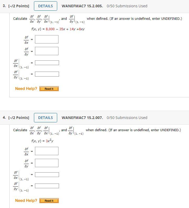 Solved 3. (-/2 points) DETAILS WANEFMAC7 15.2.005.0/50 | Chegg.com