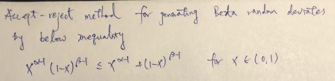 Auqt-reject method for generating Besta randon | Chegg.com