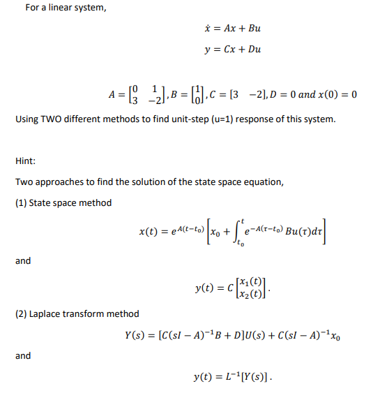 Solved Two different methods to find the unit-step (u=1) | Chegg.com