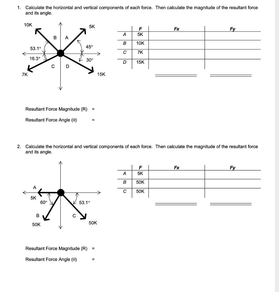 Solved 1. Calculate the horizontal and vertical components | Chegg.com