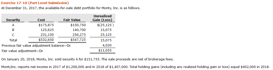 Solved Exercise 17-10 (Part Level Submission) At December | Chegg.com