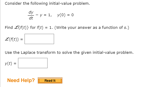 Solved Consider the following initial-value problem. dy - y | Chegg.com