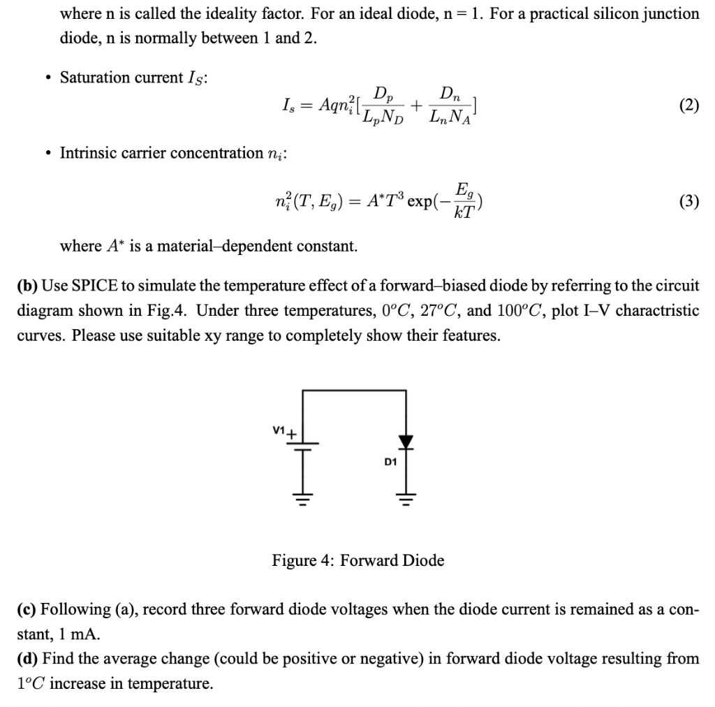 Solved 3. Temperature Effect of the Diode: Physical | Chegg.com