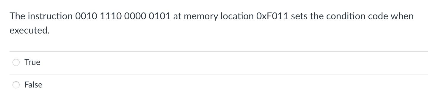 Solved The instruction 0010 1110 0000 0101 at memory | Chegg.com