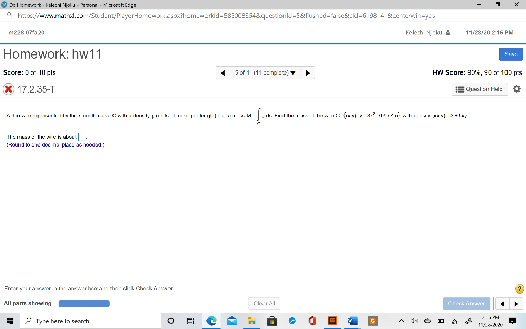 Solved Do Homework - Kelechi Njoku - Personal - Microsoft | Chegg.com