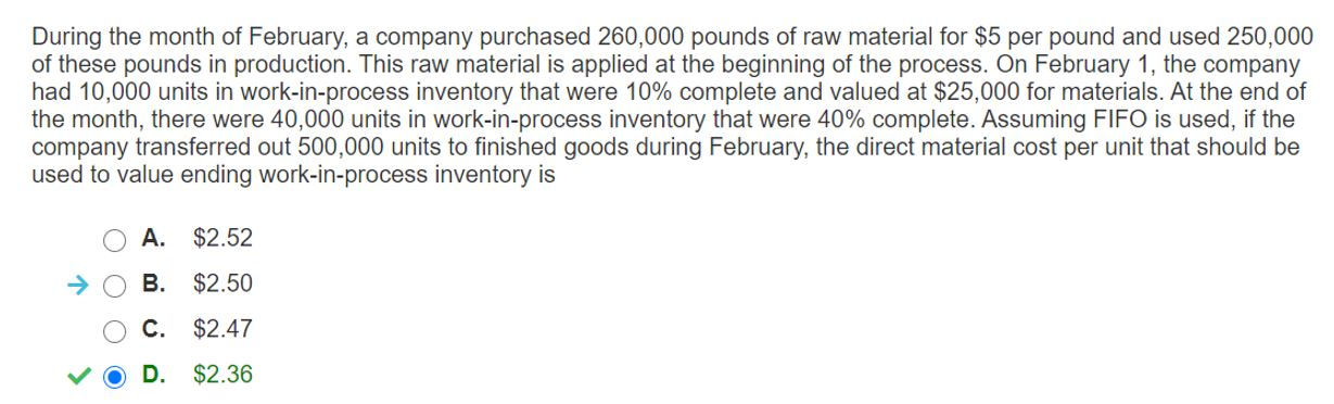 Solved During the month of February, a company purchased | Chegg.com