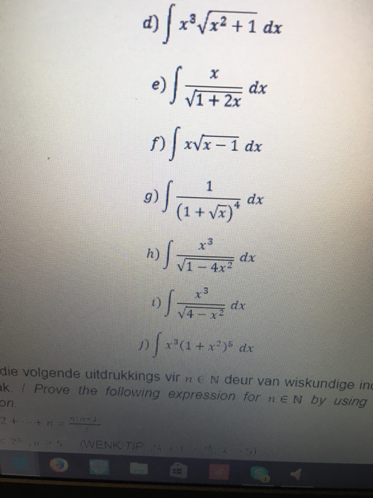 Solved Integral x^3 Squareroot x^2 + 1 dx e) Integral | Chegg.com